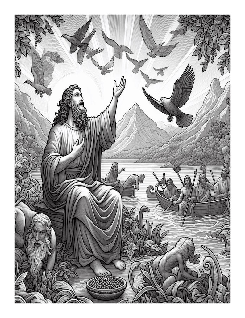 Bible Grayscale Coloring Book for Adults: 25 Printable Pages - Etsy