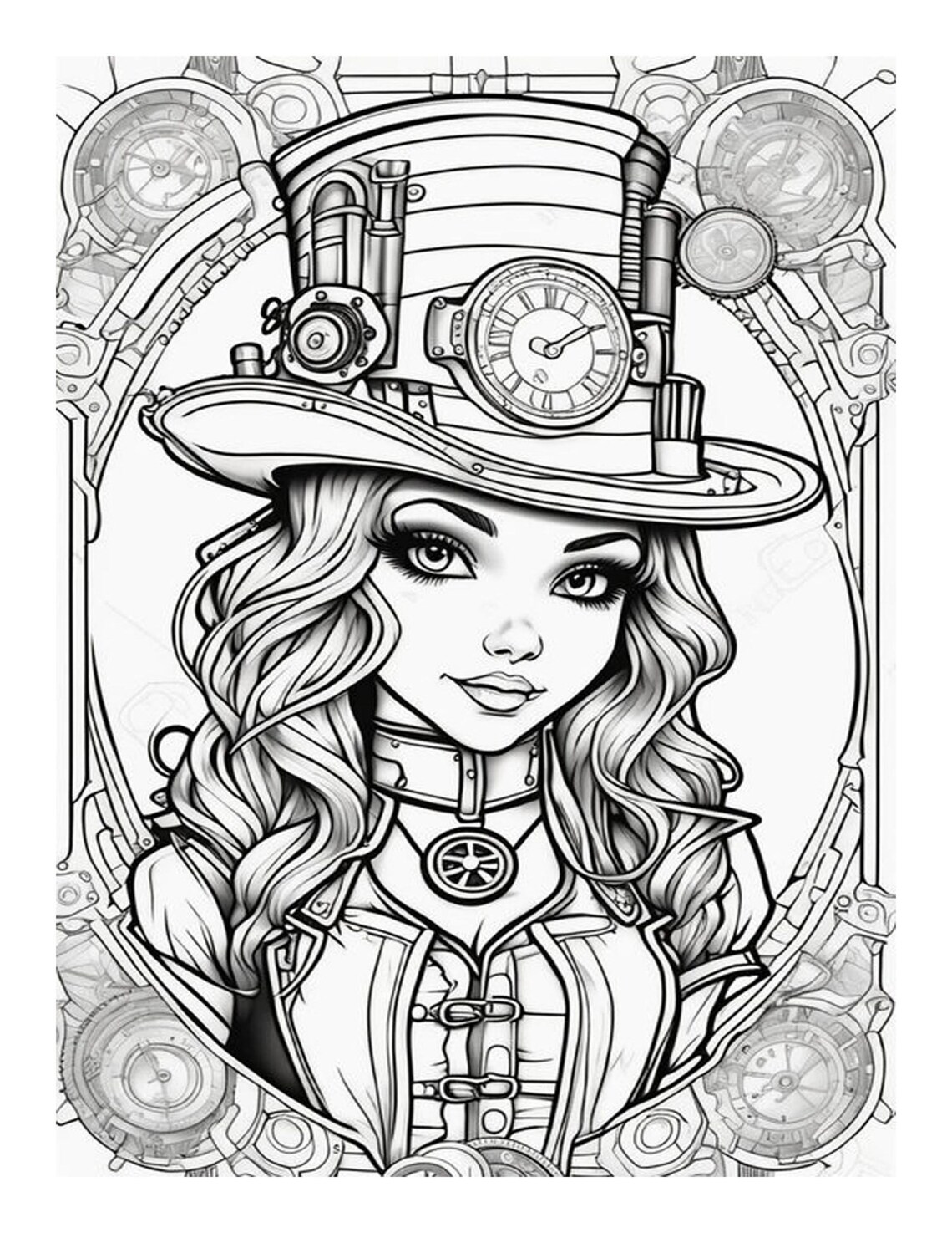 Steampunk Designs Coloring Pages for Adults (PDF) - Etsy
