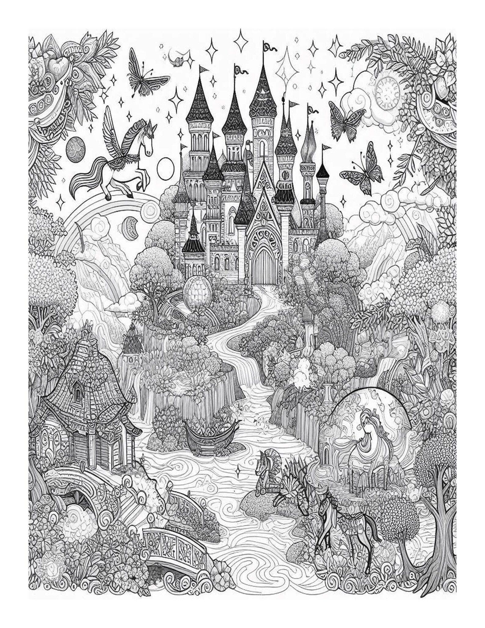 Magical World Coloring Pages for Adults: 25 Printable Designs (PDF ...
