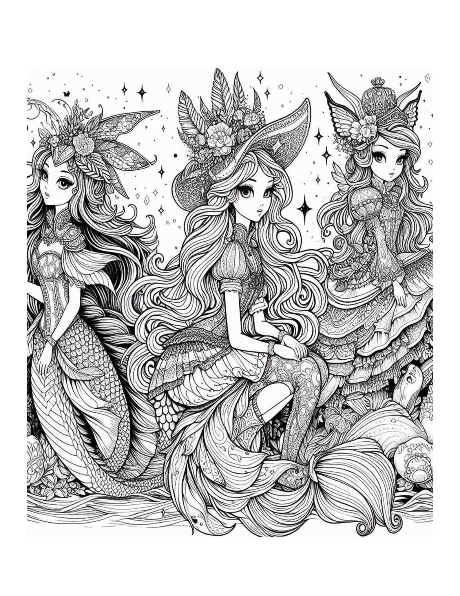 Magical Creatures Coloring Pages for Adults: 25 Printable Designs (PDF ...