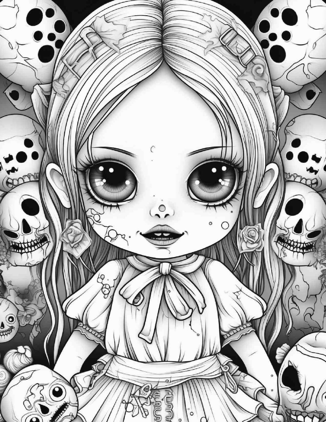 Creepy Kawaii Coloring Pages for Adults: 25 Printable Designs (PDF ...