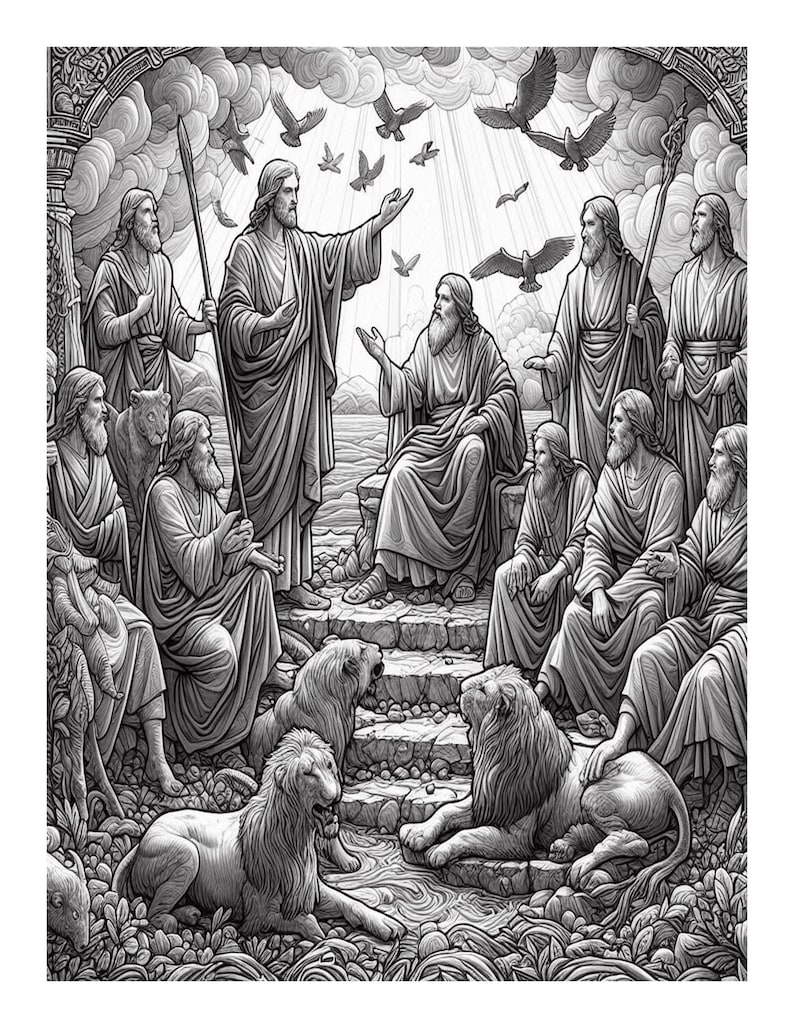 Bible Grayscale Coloring Book for Adults: 25 Printable Pages - Etsy