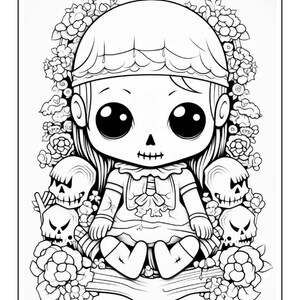 Creepy Kawaii Halloween Coloring Pages for Adults (PDF Download) - Etsy
