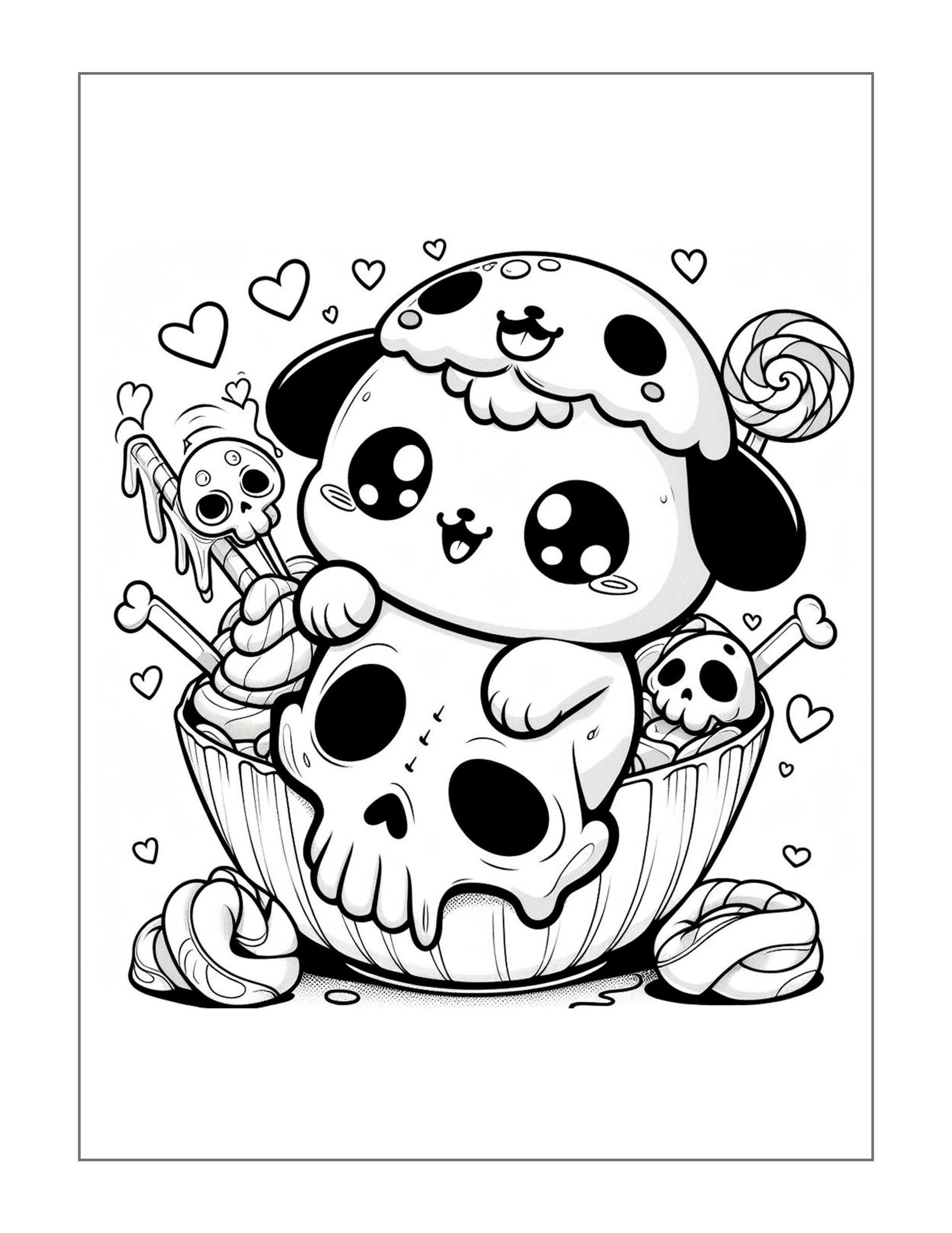 Adorable Creepy Kawaii Coloring Pages for Adults, Features 25 Coloring ...