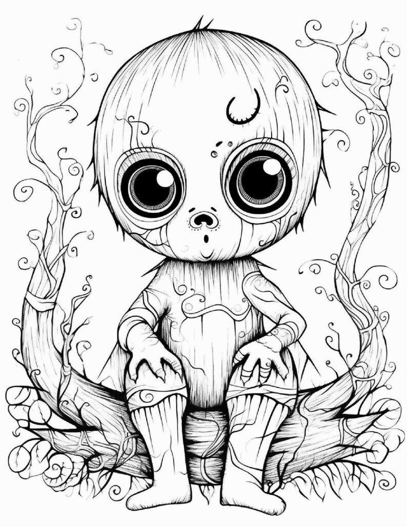 Creepy Kawaii Coloring Pages for Adults: 25 Printable Designs (PDF ...