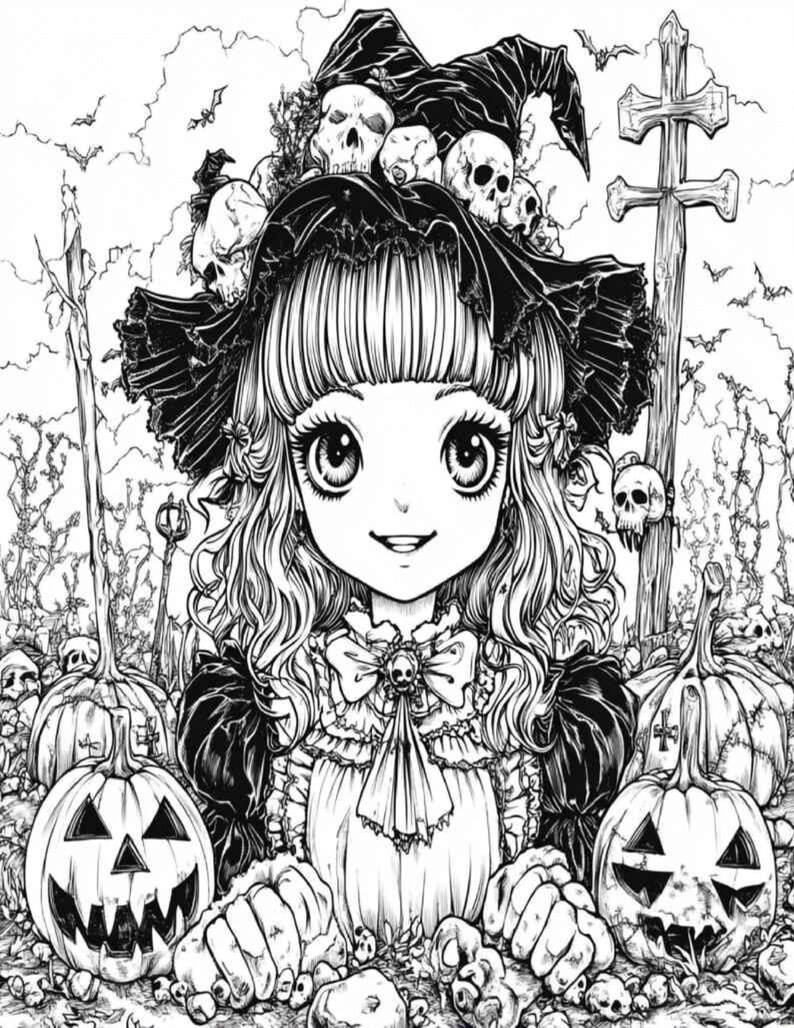 Creepy Kawaii Coloring Pages for Adults: 25 Printable Designs (PDF) - Etsy