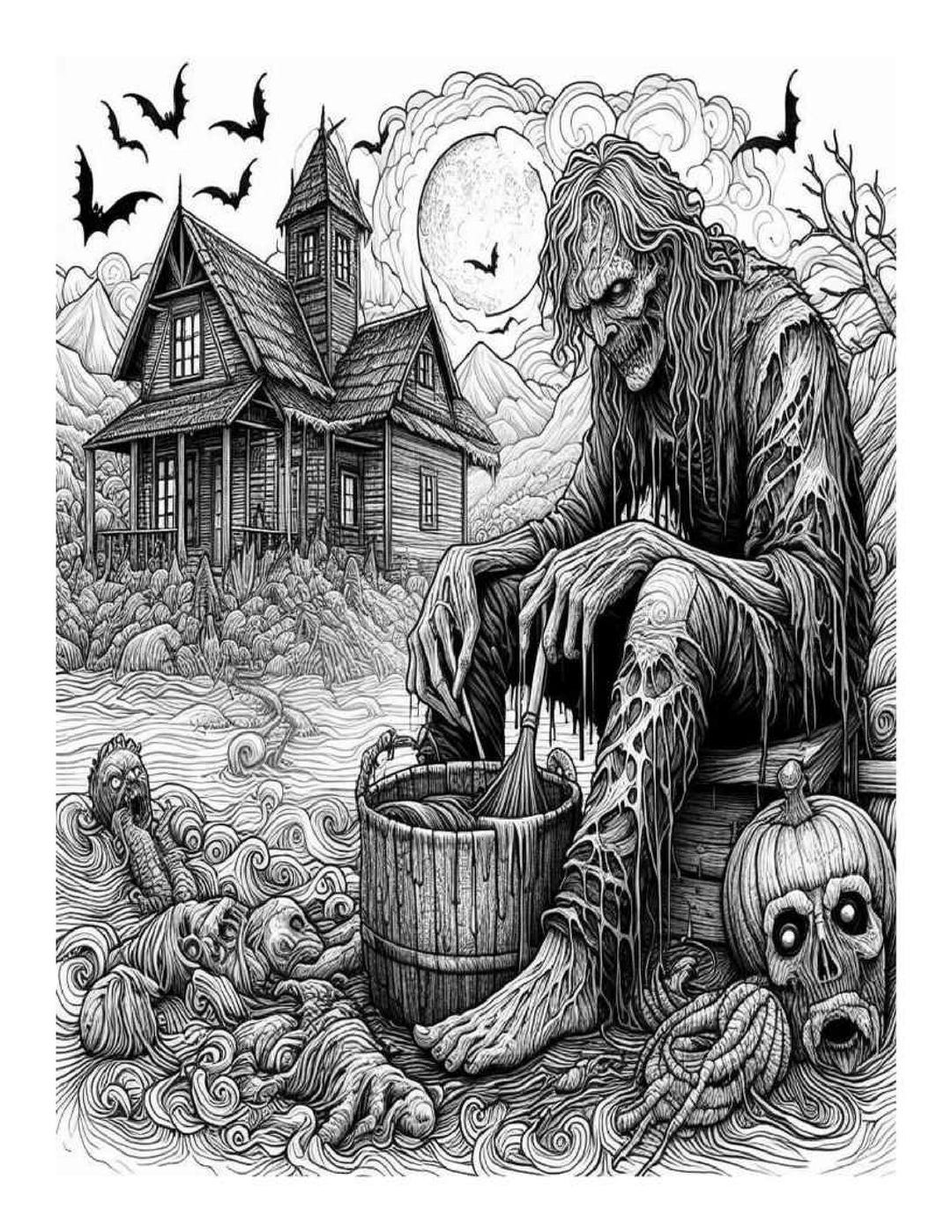 Horror Nightmare Coloring Pages for Adults: 25 Printable Designs - Etsy