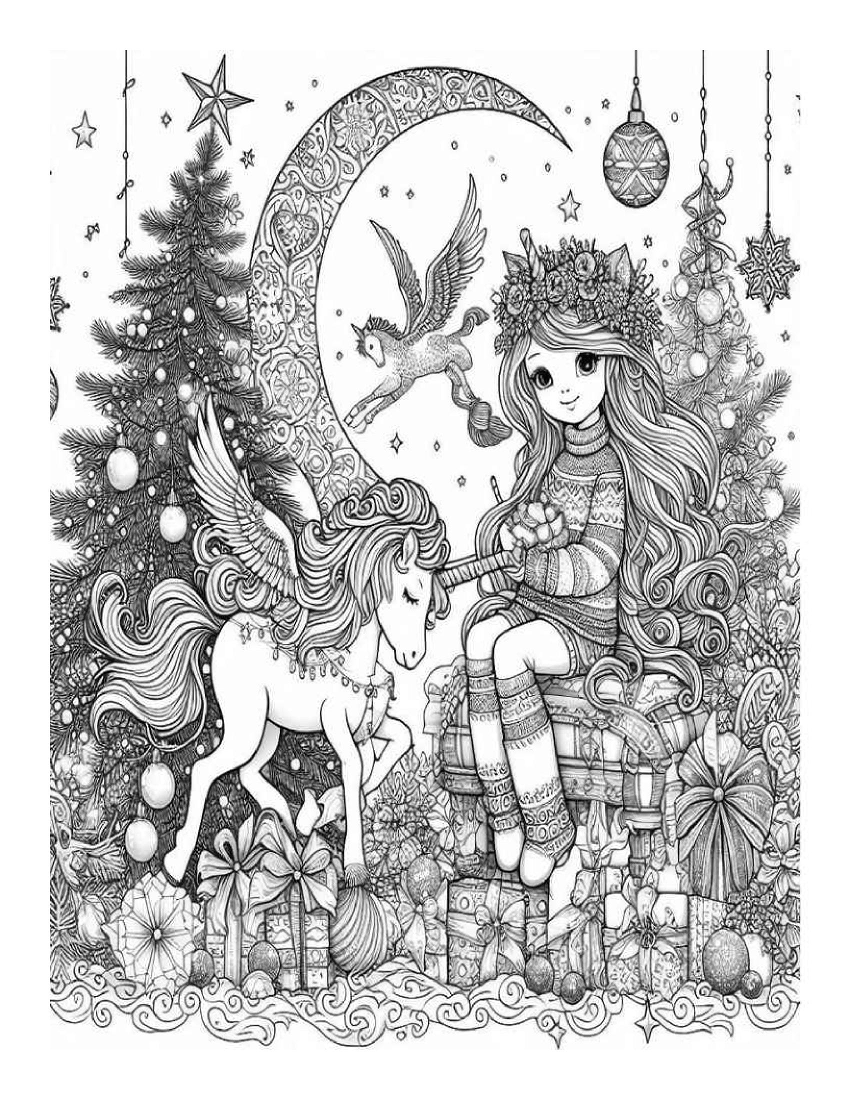 Magical Christmas Coloring Pages for Adults: Stress Relief (PDF ...