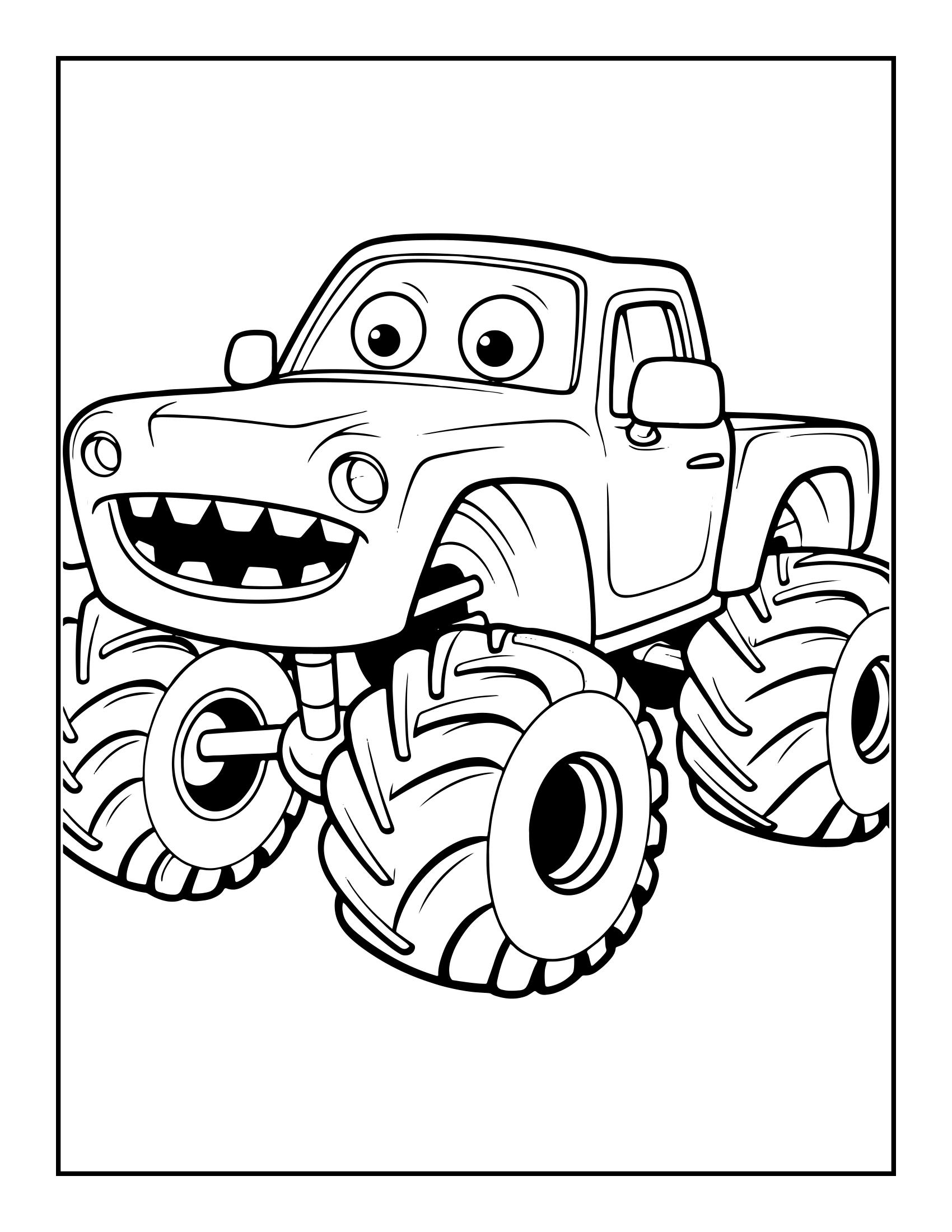 Monster Trucks Coloring Pages for Kids: 25 Printable Designs (PDF) - Etsy