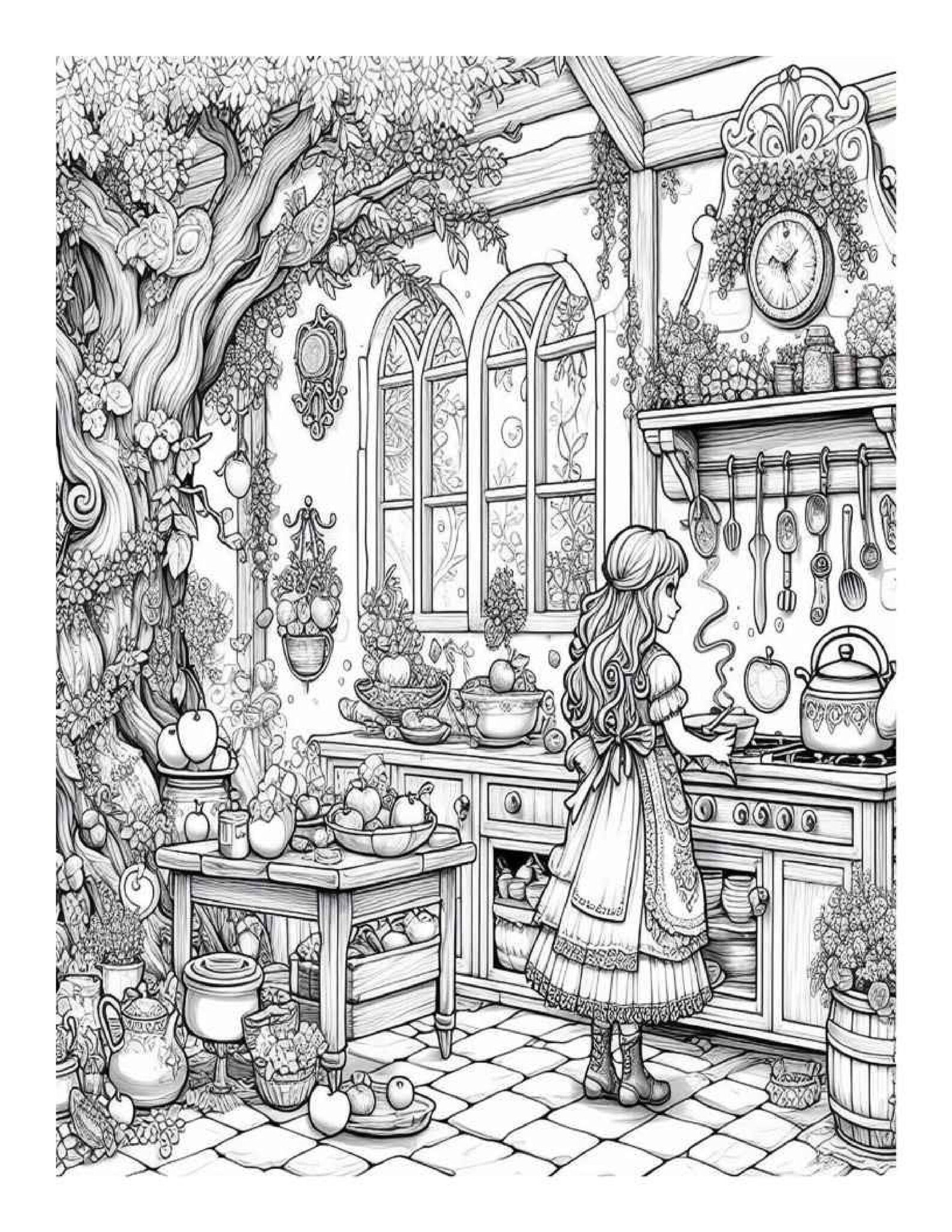 ONLY 1 LEFT in Stock! Beautiful Little Fairy Country Kitchen Coloring ...