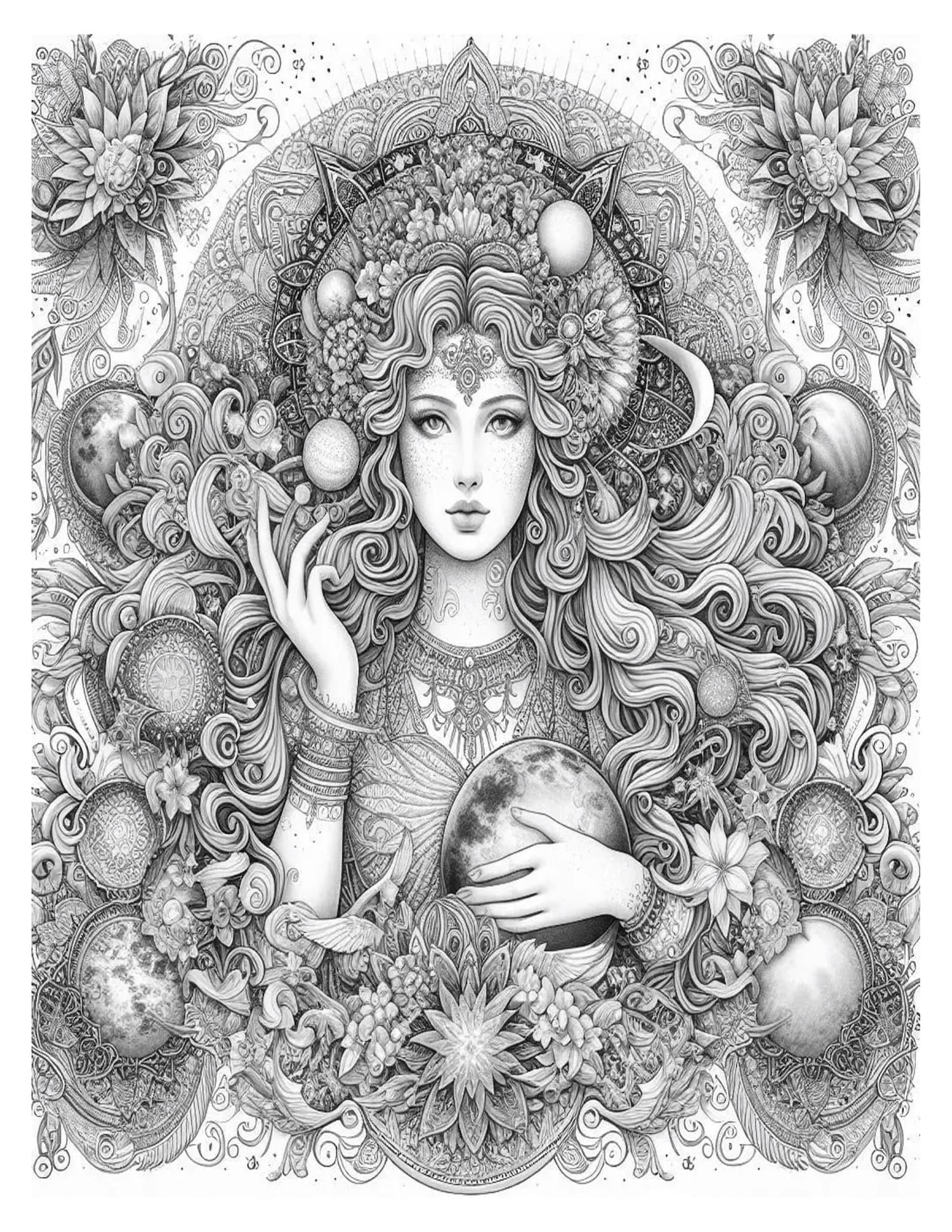 Goddess Mythology Coloring Pages for Adults: 25 Printable Designs - Etsy
