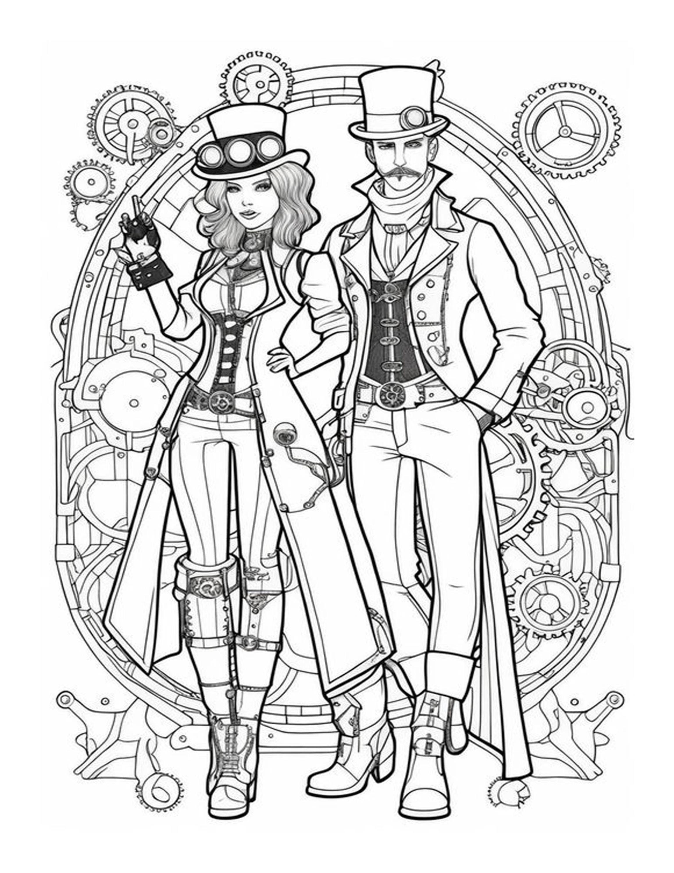 Steampunk Designs Coloring Pages for Adults (PDF) - Etsy