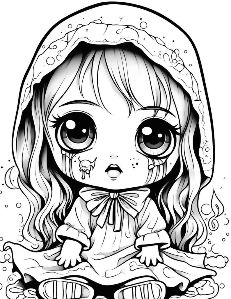 Creepy Kawaii Coloring Pages for Adults: 25 Printable Designs (PDF ...