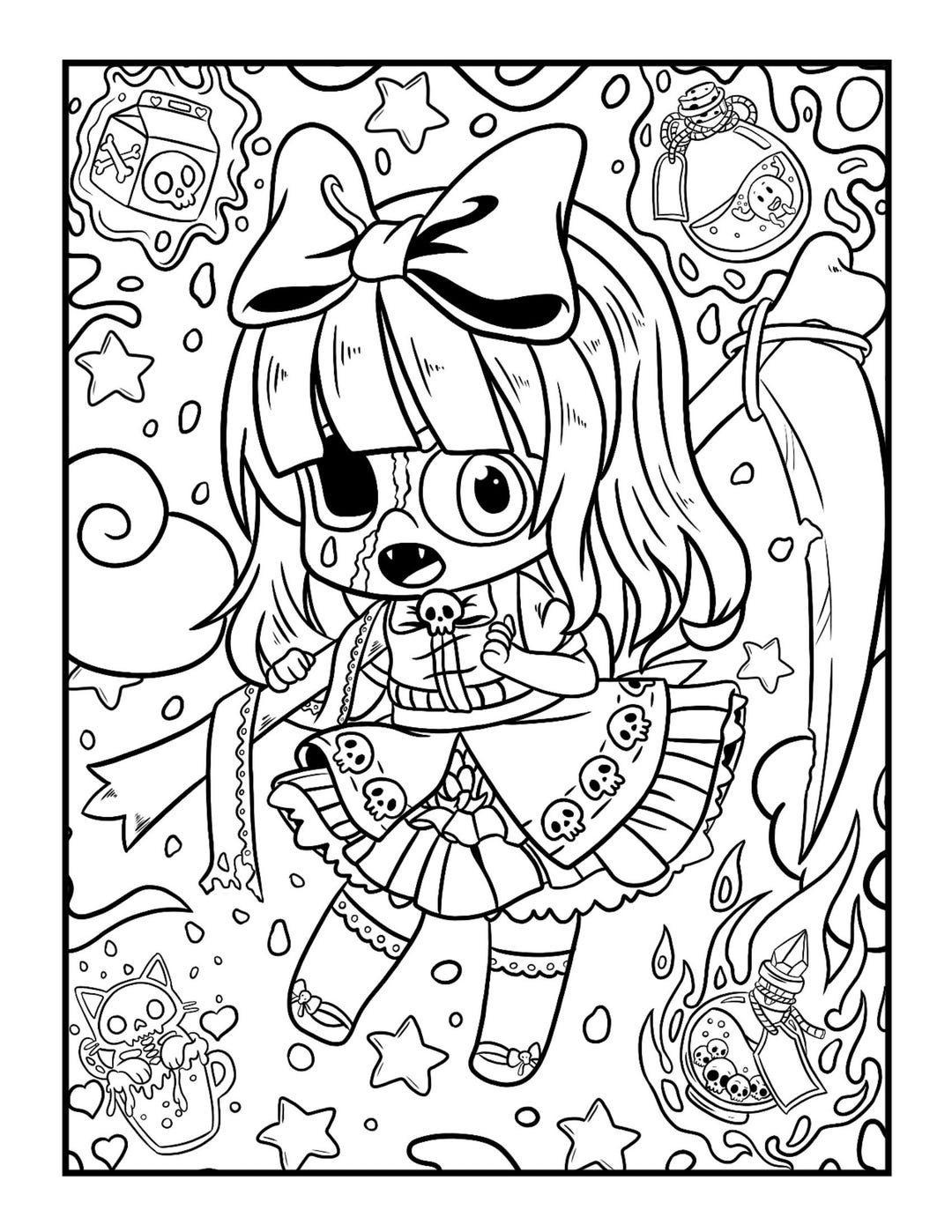 Spooky Horror Coloring Pages: 25 Printable Designs (digital Download ...