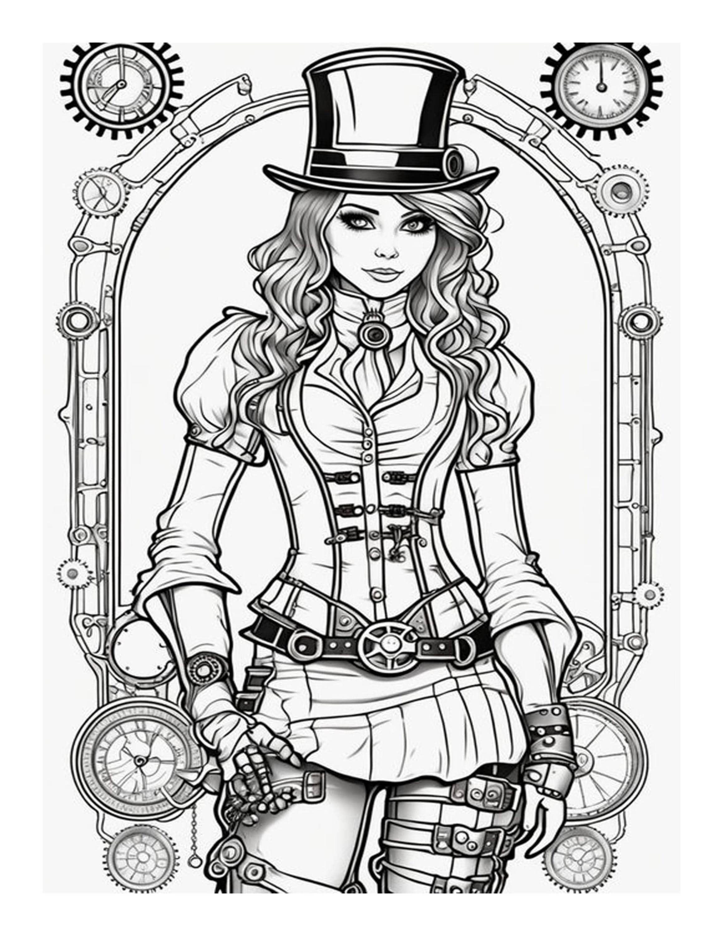 Steampunk Designs Coloring Pages for Adults (PDF) - Etsy