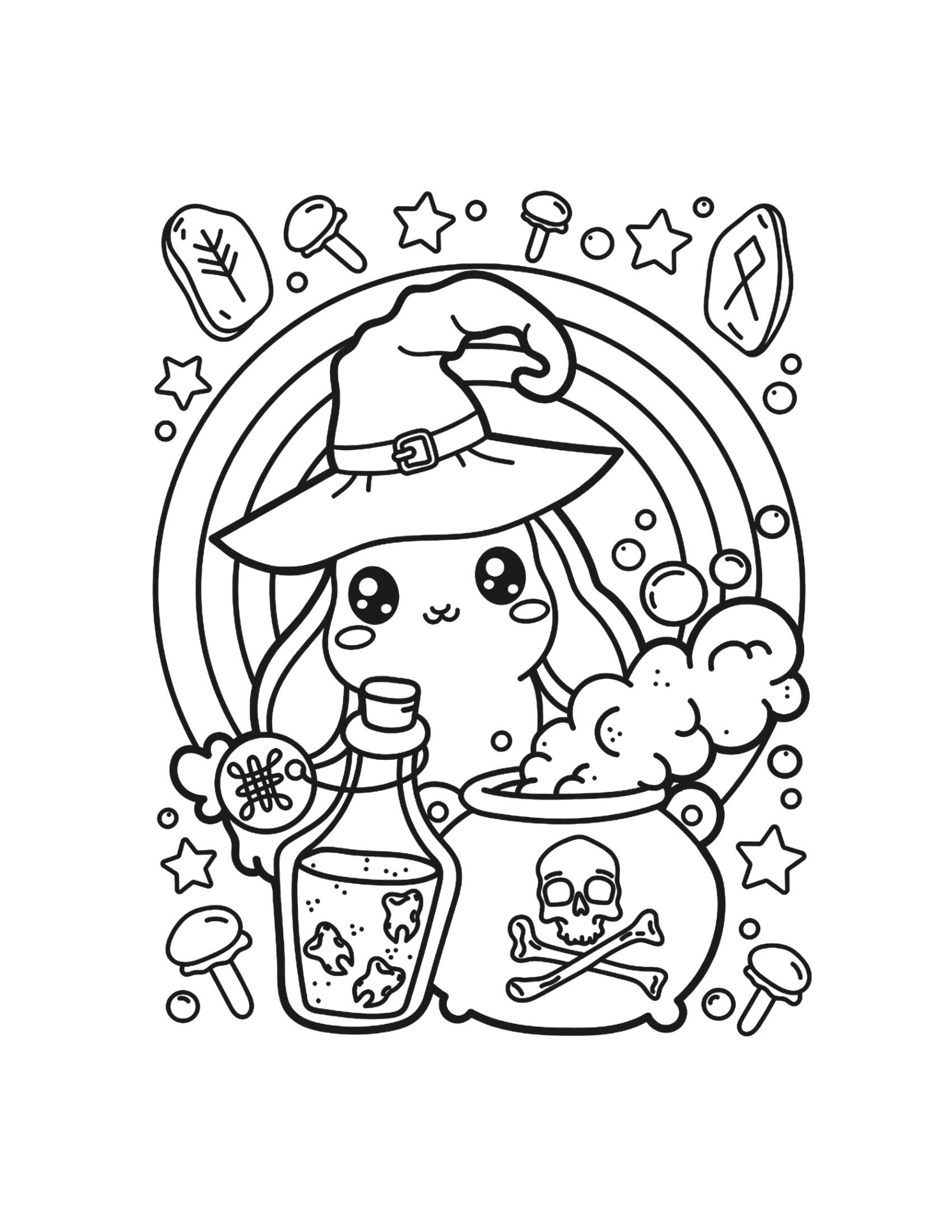 Creepy Kawaii Nightmare Coloring Pages for Adults, Features 25 Coloring ...