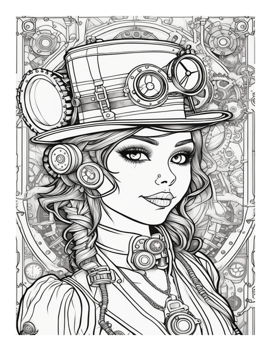 Steampunk Designs Coloring Pages for Adults (PDF) - Etsy