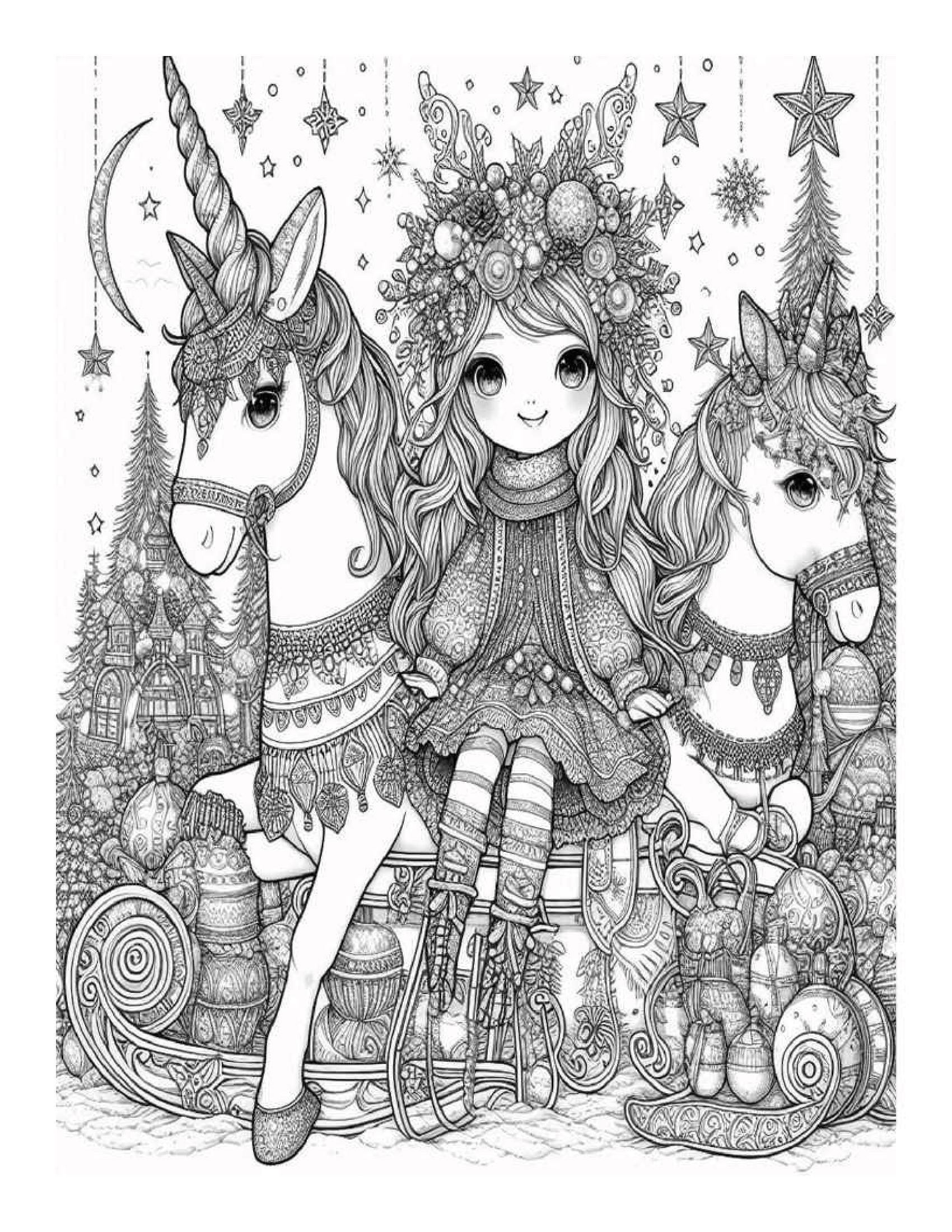 Magical Christmas Coloring Pages for Adults: Stress Relief (PDF ...