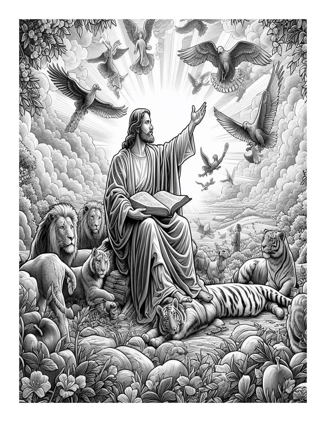 Bible Grayscale Coloring Book for Adults: 25 Printable Pages - Etsy