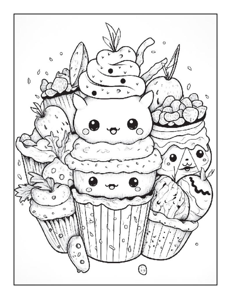 Kawaii Food Coloring Pages For Adults
