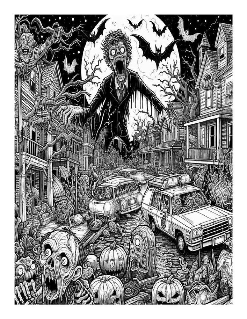 Horror Nightmare Coloring Pages for Adults: 25 Printable Designs - Etsy