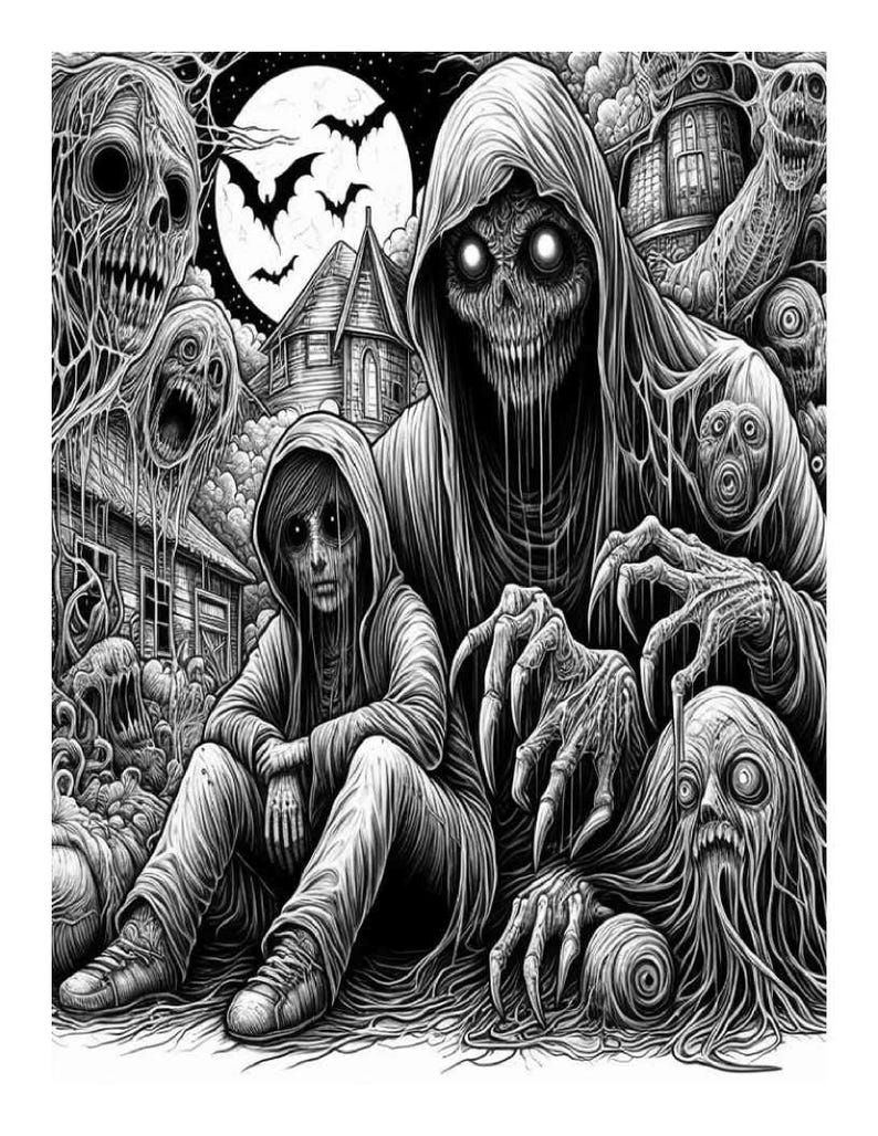 Horror Nightmare Coloring Pages for Adults: 25 Printable Designs - Etsy
