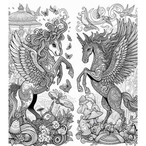 Magical Creatures Coloring Pages for Adults: 25 Printable Designs (PDF ...