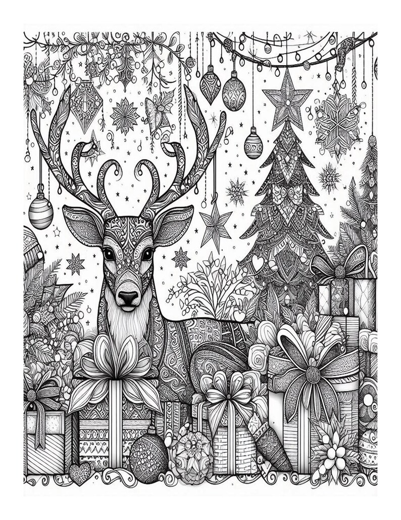 Magical Christmas Coloring Pages for Adults (PDF Download) - Etsy