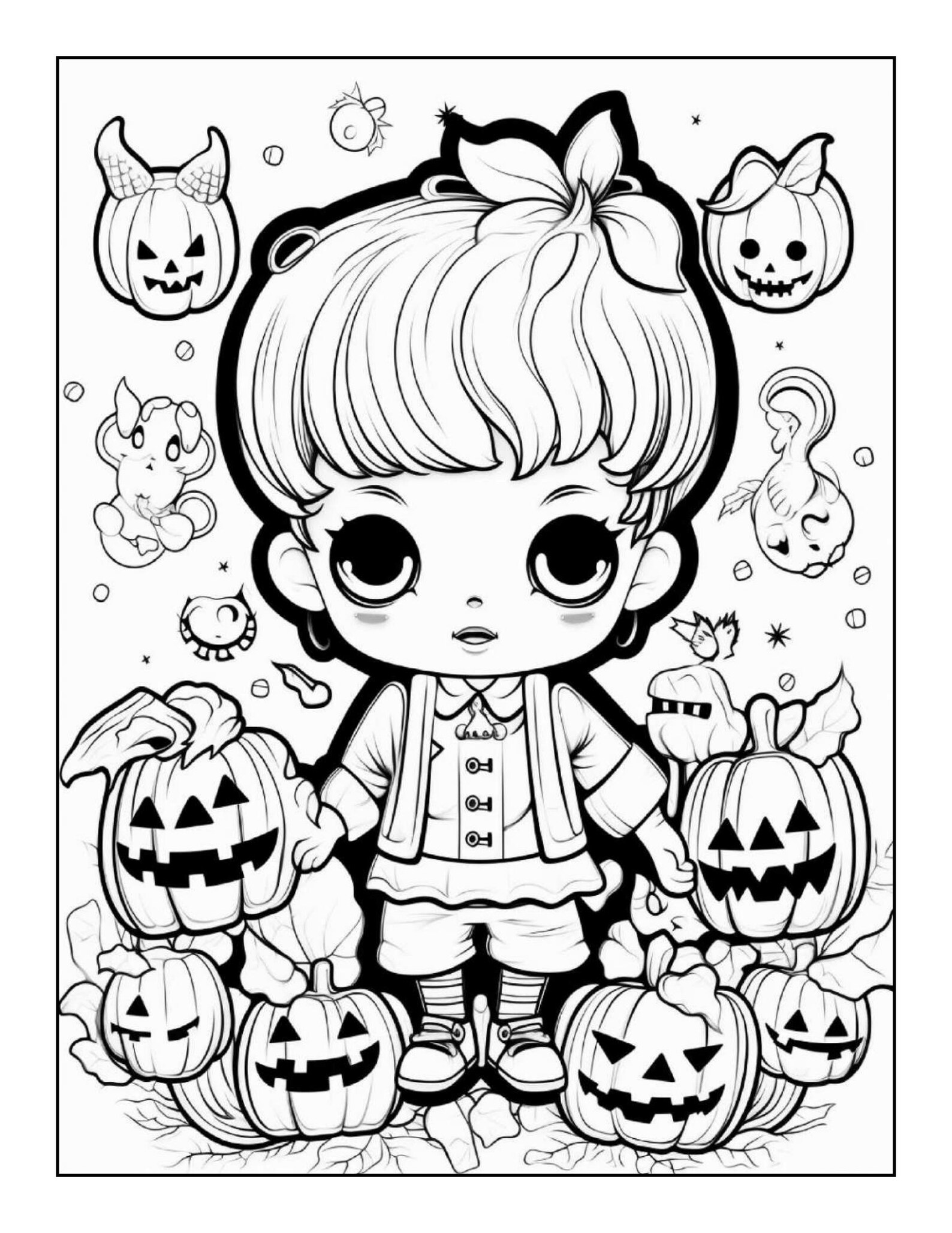 Creepy Kawaii Halloween Coloring Pages for Adults, Features 25 Coloring ...