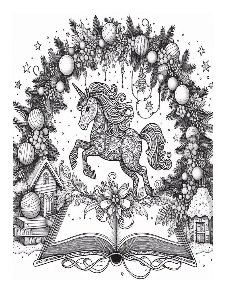 Magical Christmas Coloring Pages for Adults (PDF Download) - Etsy