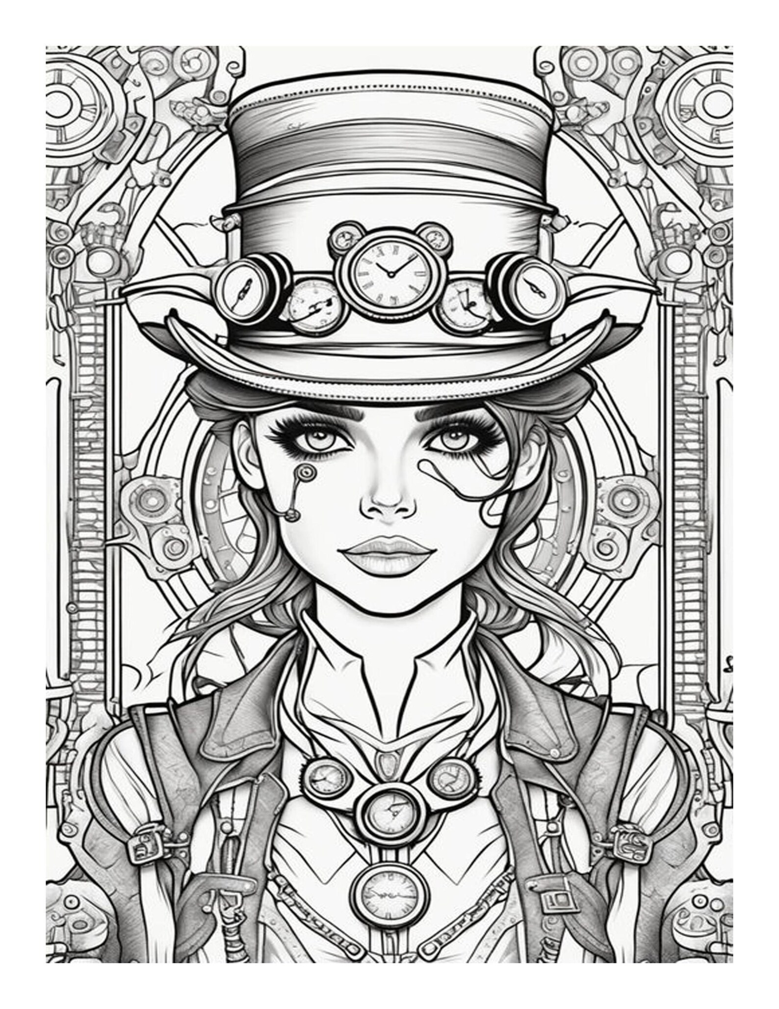 Steampunk Designs Coloring Pages for Adults (PDF) - Etsy