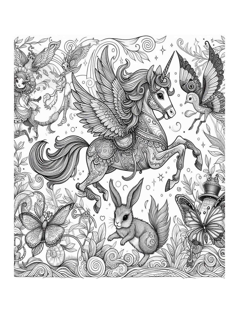 Magical Creatures Coloring Pages for Adults: 25 Printable Designs (PDF ...