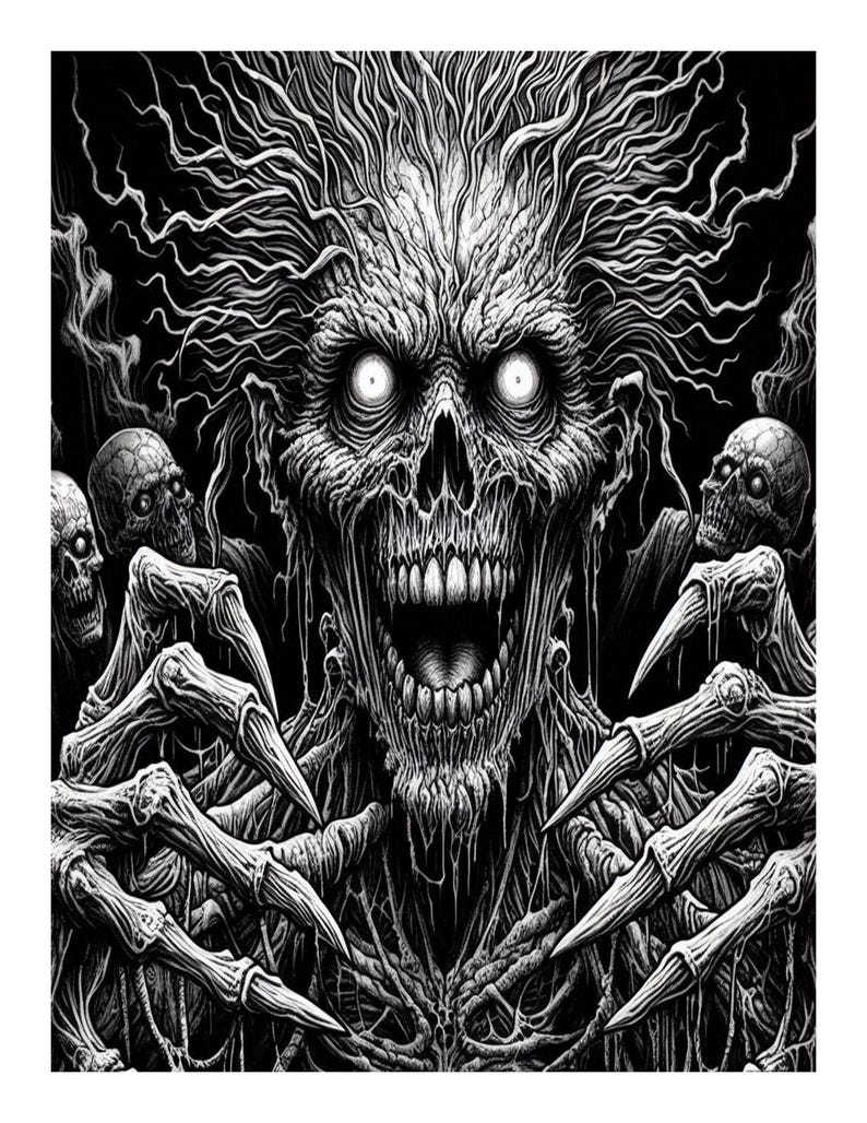 Scary Horror Coloring Pages for Adults: Nightmare Designs (printable ...