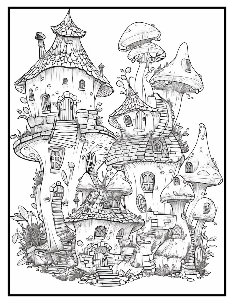 Cozy Cottage Coloring Pages for Adults: 25 Country Scenes (PDF Download ...