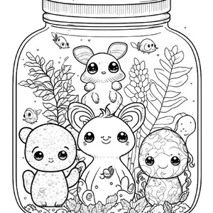 Animal in A Jar Coloring Pages for Adults: 50 Printable Designs (PDF ...