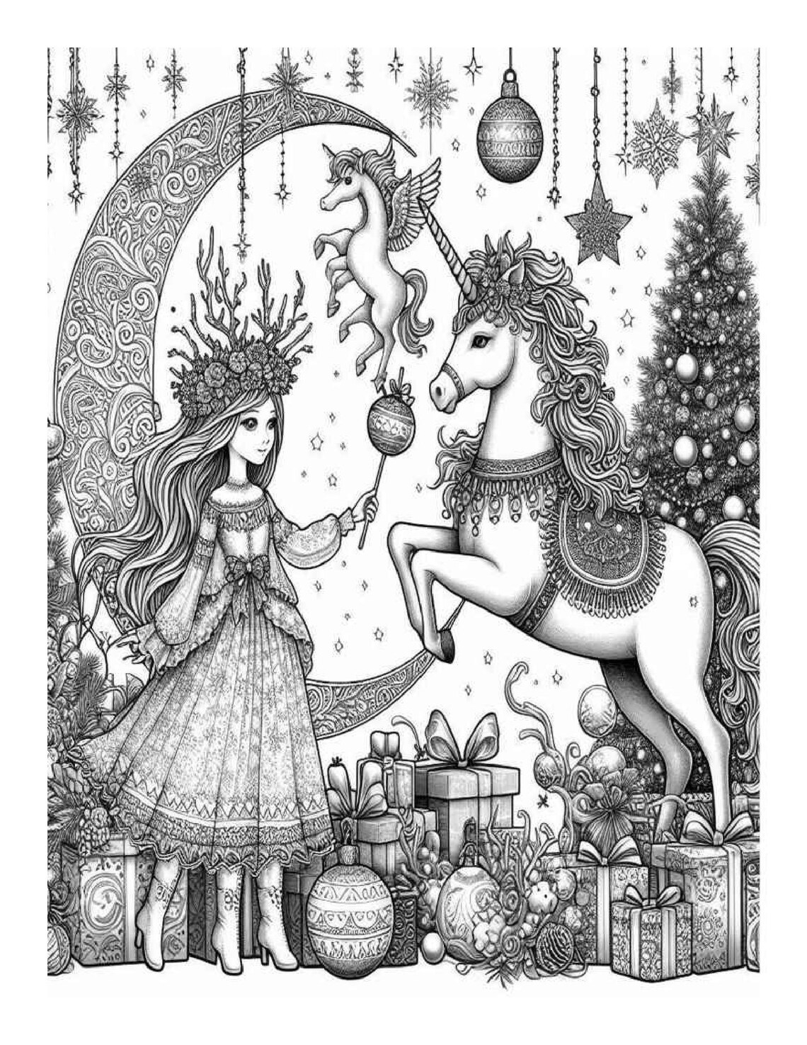 Magical Christmas Coloring Pages for Adults: Stress Relief (PDF ...
