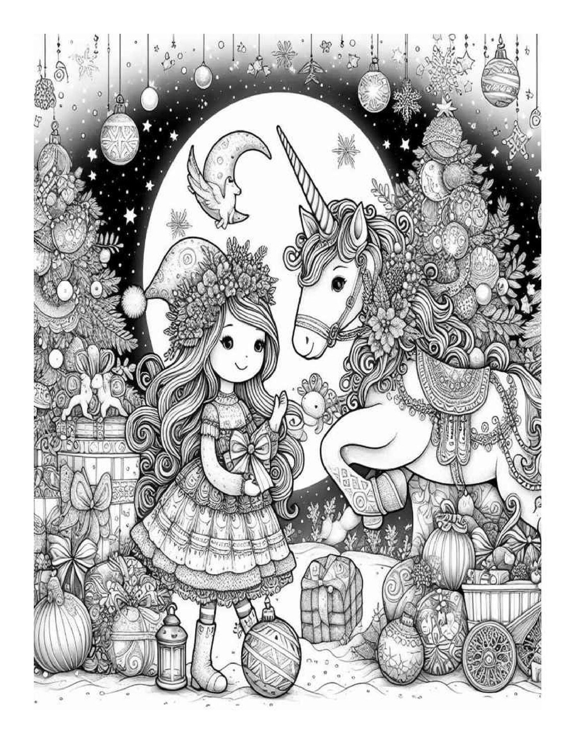 Magical Christmas Coloring Pages for Adults: Stress Relief (PDF ...