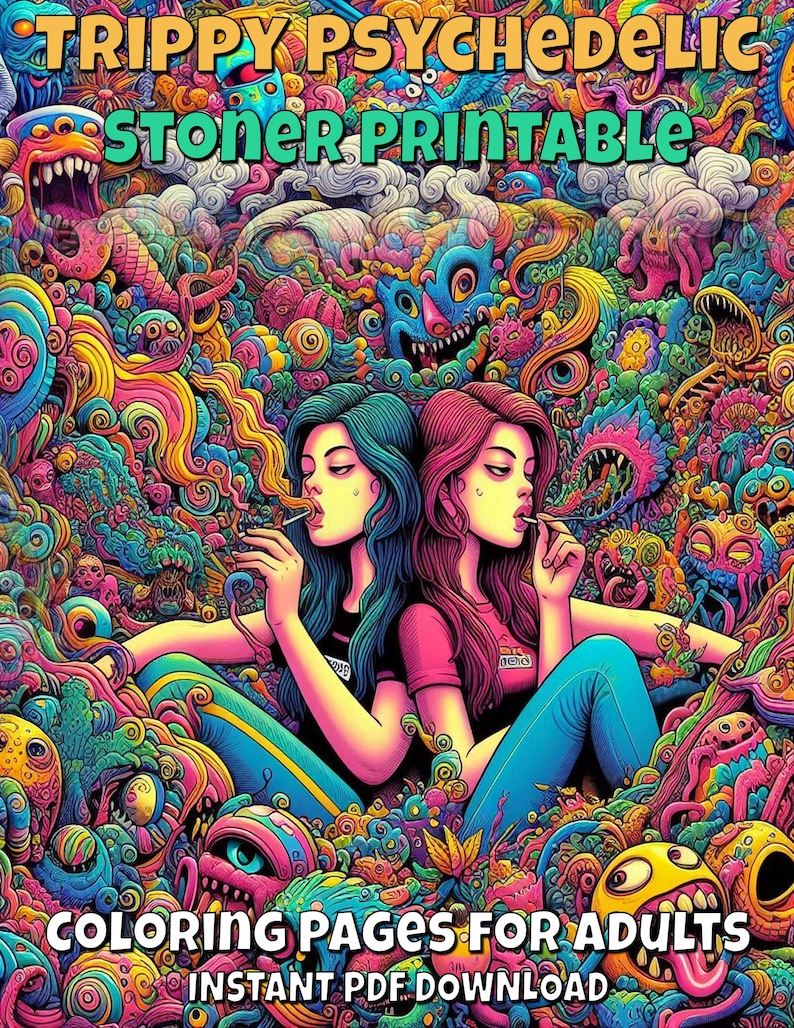 Trippy Psychedelic Coloring Pages for Adults (PDF Download) - Etsy