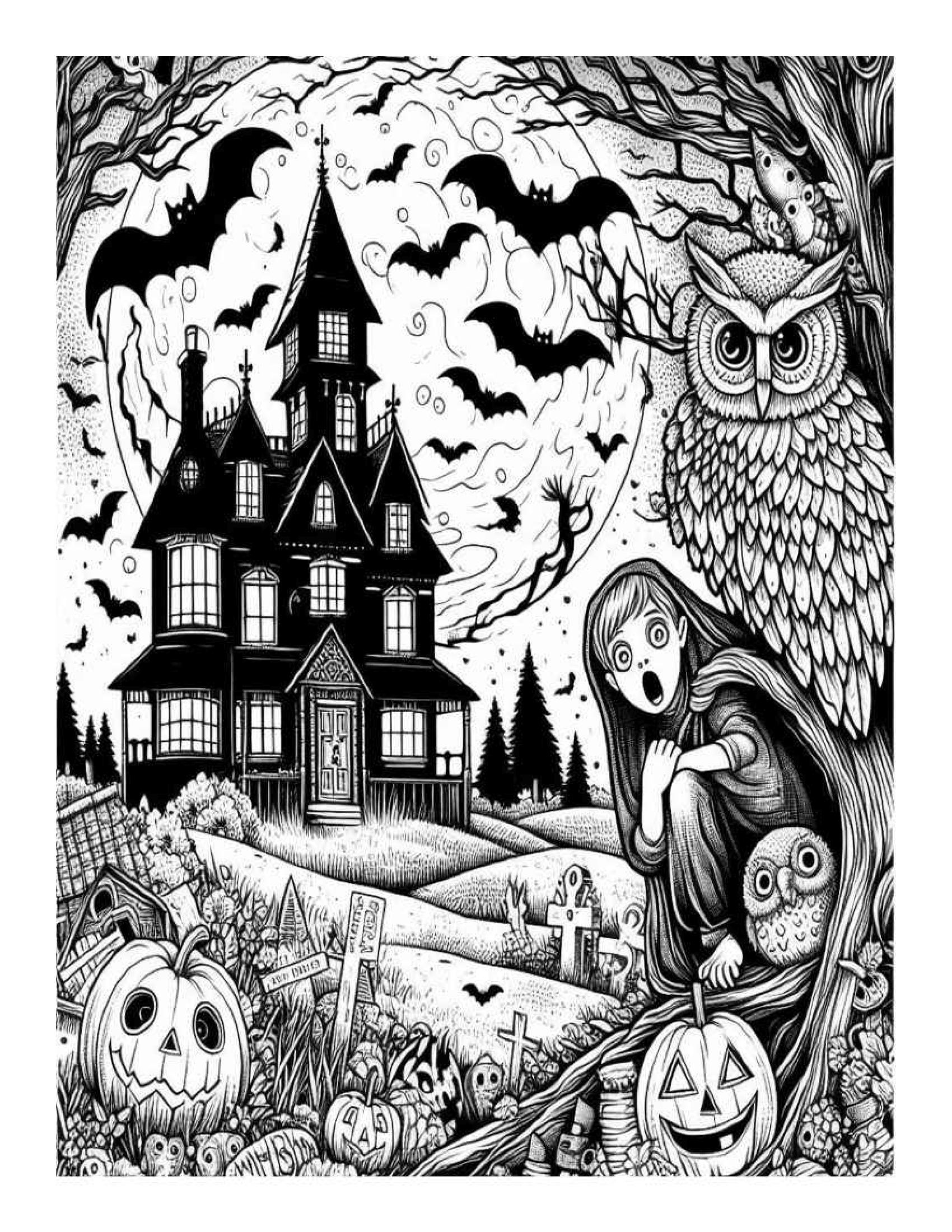 Spooky Halloween Coloring Pages for Adults: 25 Printable Designs - Etsy