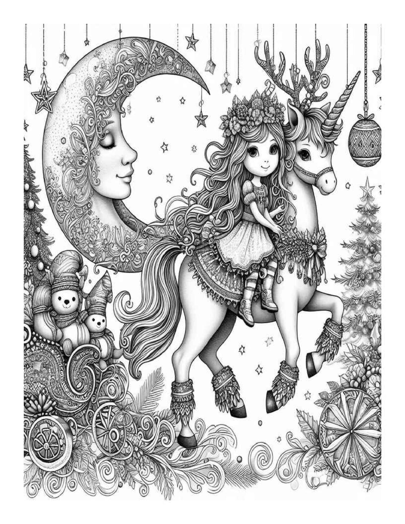 Magical Christmas Coloring Pages for Adults: Stress Relief (PDF ...