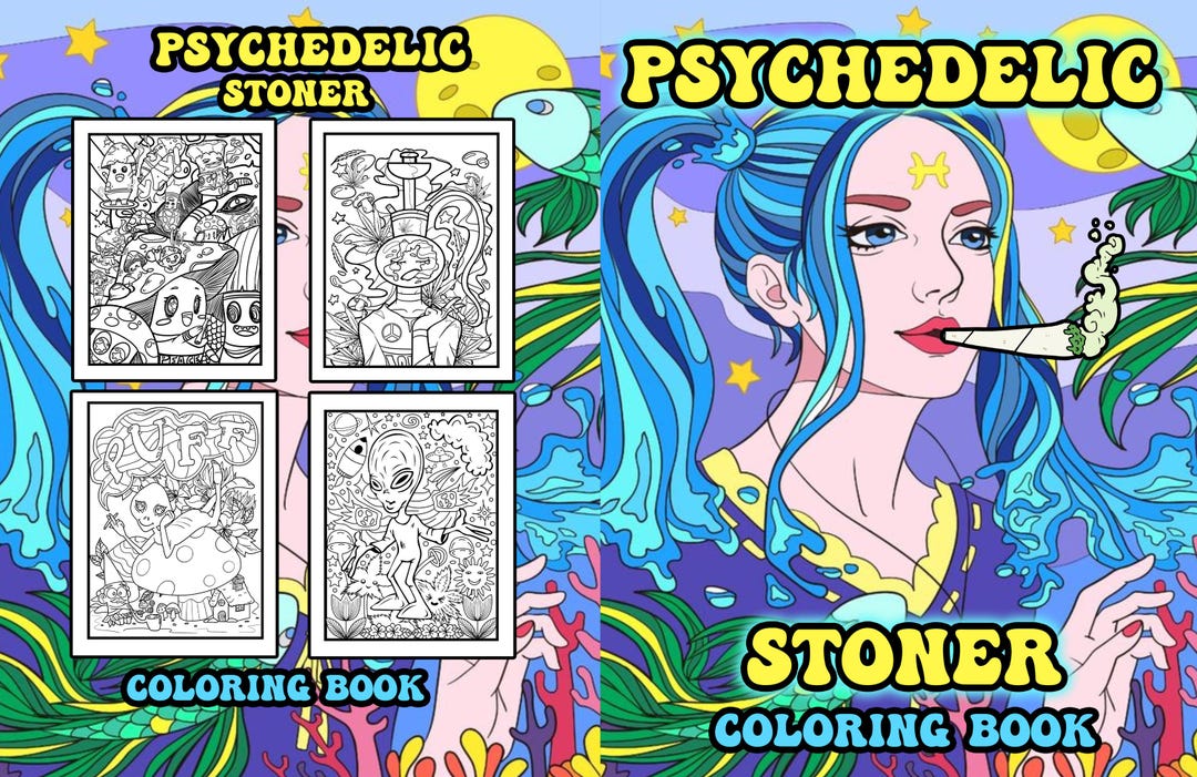 Psychedelic Stoner Coloring Pages for Adults: 25 Printable Designs ...