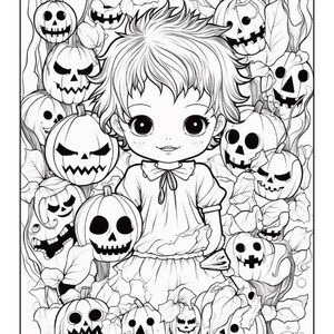 Creepy Kawaii Halloween Coloring Pages for Adults (PDF Download) - Etsy
