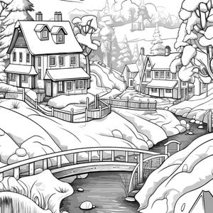 Country Winter Coloring Pages for Adults: 25 Printable Designs - Etsy