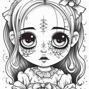 Creepy Kawaii Coloring Pages for Adults: 25 Printable Designs (PDF ...