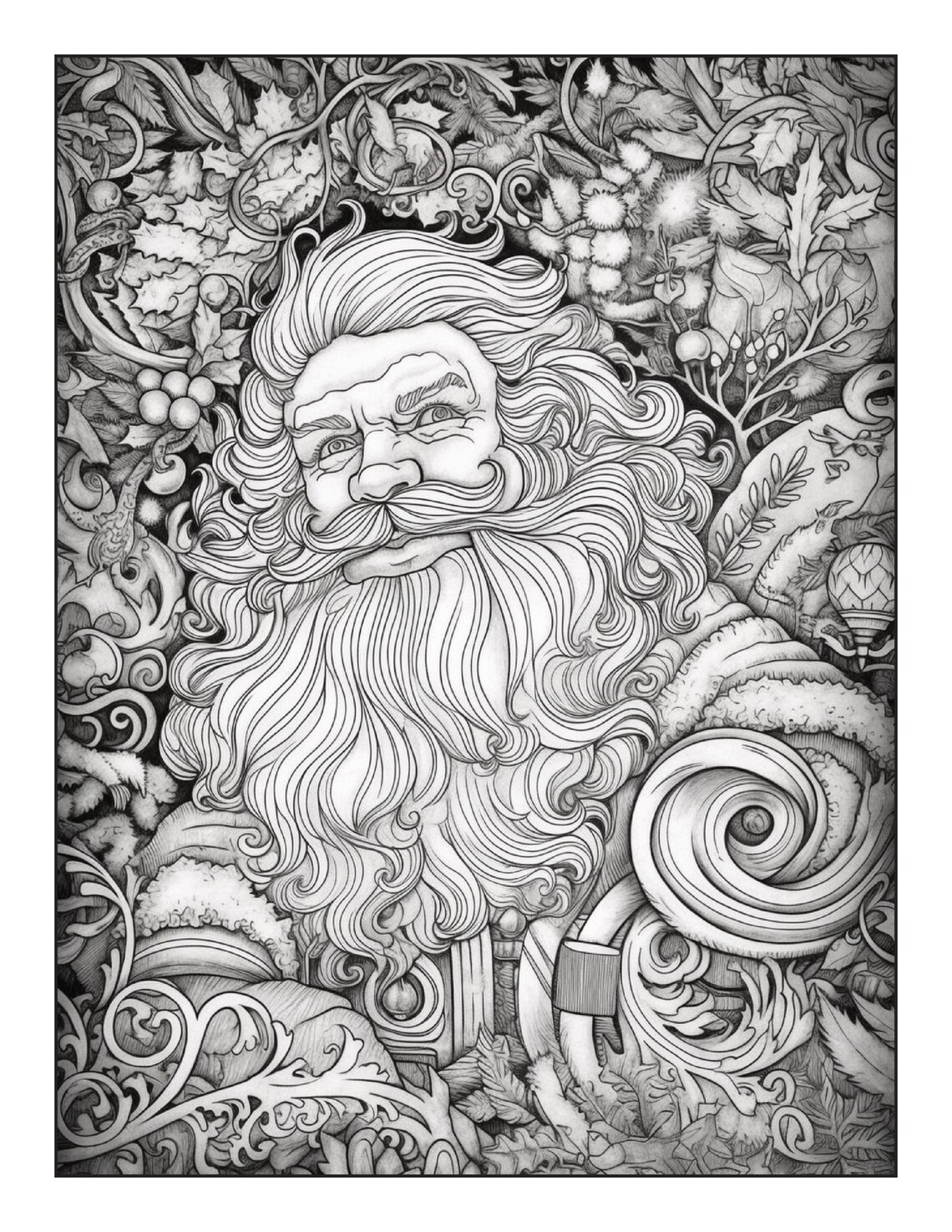 Christmas Coloring Pages for Adults: 25 Printable Holiday Designs (PDF ...