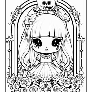 Creepy Kawaii Halloween Coloring Pages for Adults (PDF Download) - Etsy
