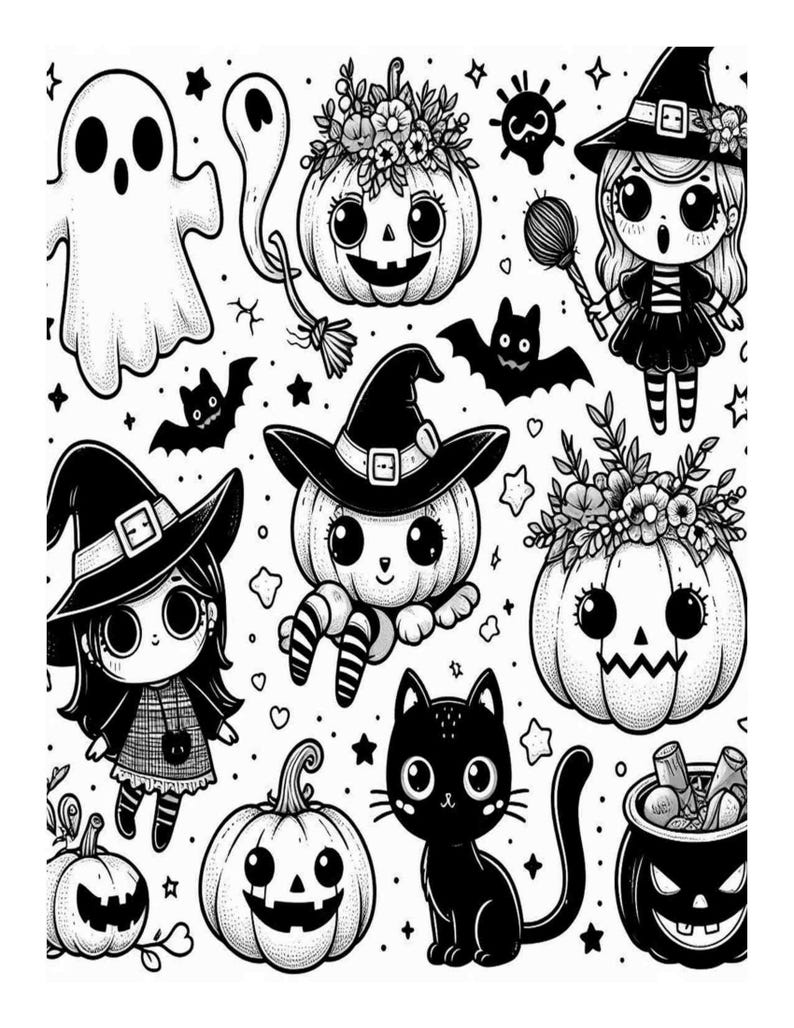 Creepy Halloween Coloring Pages for Adults: 25 Digital Prints - Etsy