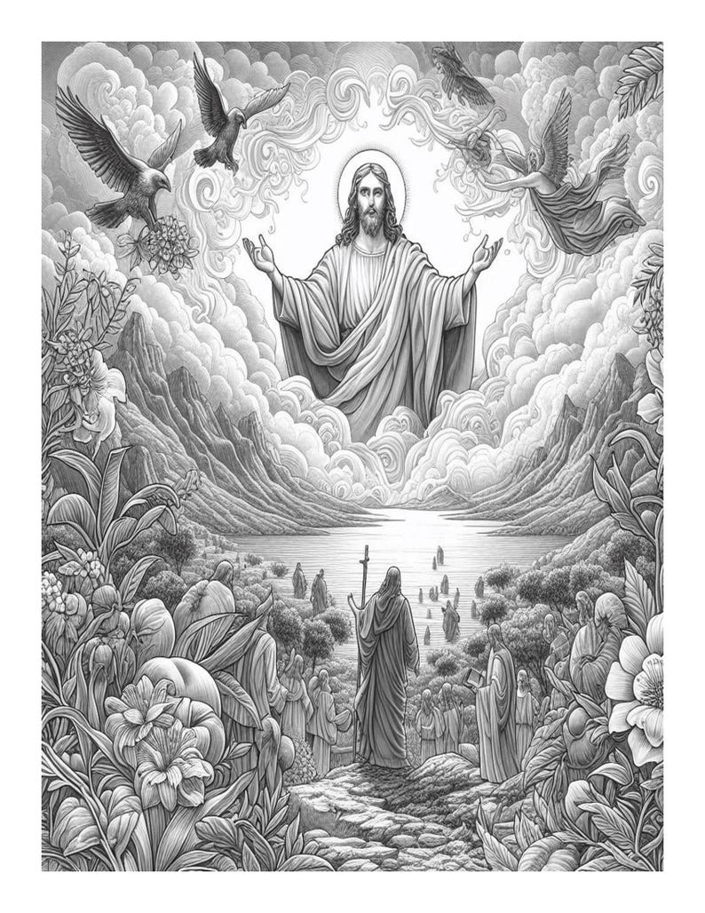 Bible Grayscale Coloring Book for Adults: 25 Printable Pages - Etsy