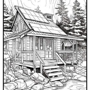 Cozy Cottage Coloring Pages for Adults: 25 Country Scenes (PDF Download ...
