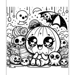 Creepy Kawaii Coloring Pages for Adults: 25 Printable Designs (digital ...